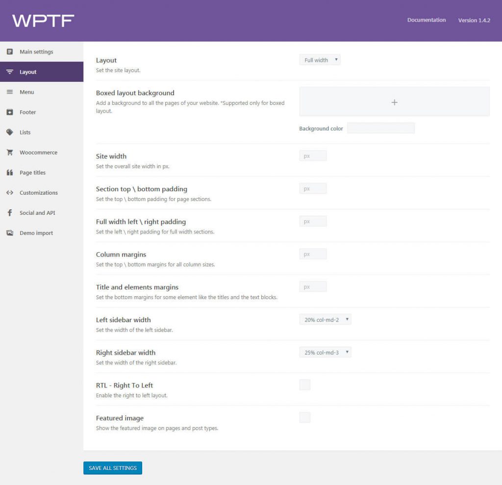 layout - WordPress Theme Framework